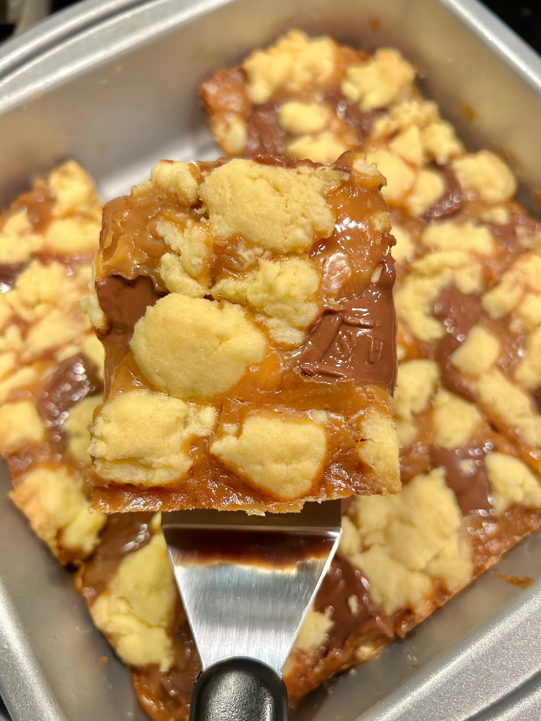 Salted Caramel & Chocolate Yellow Cake Bars